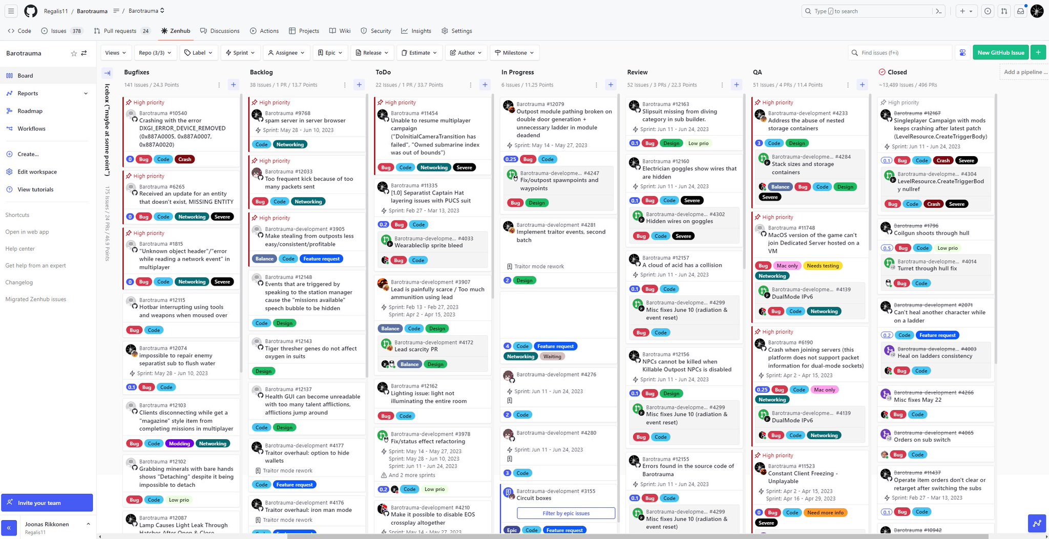Regalis on Twitter: "@DeadRobotDev We use a tool called Zenhub, a plugin that adds a bunch of ...