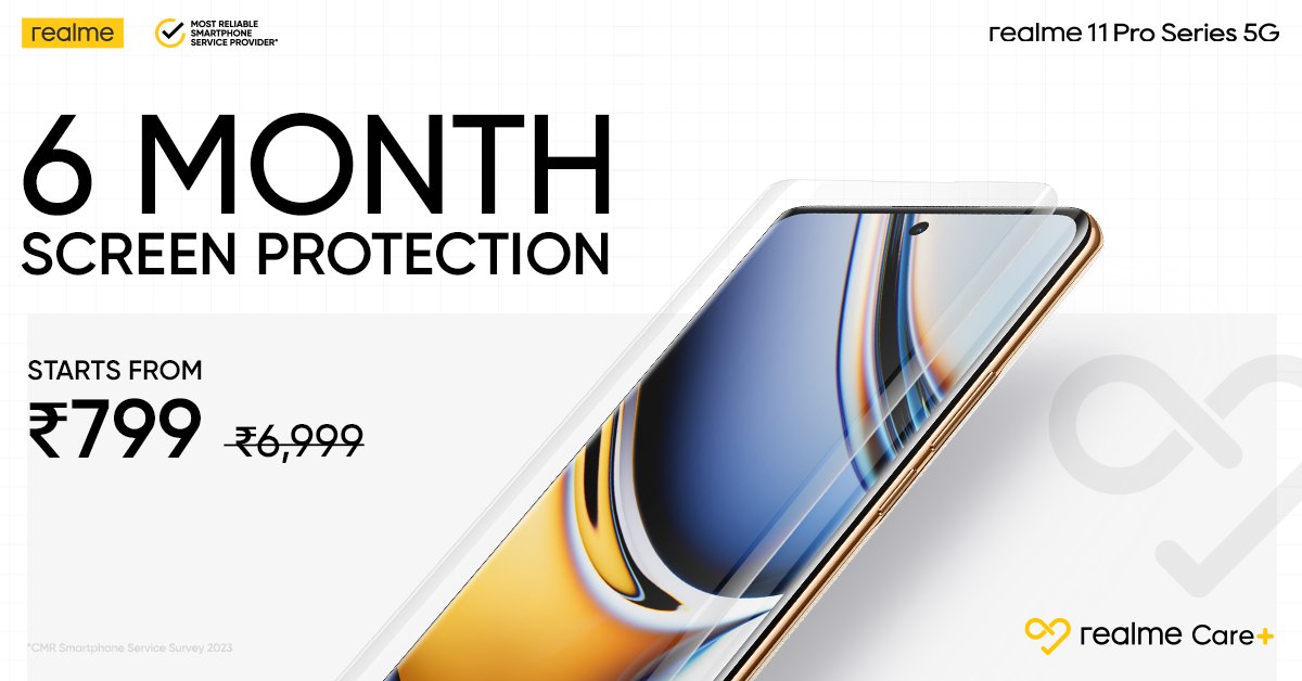 realme on Twitter: "You can now buy 6 months screen protection plan, starting from just ₹799 ...