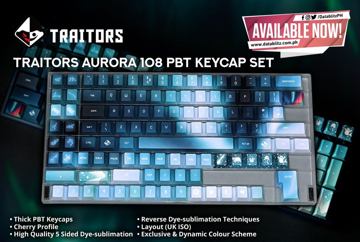 DataBlitz on Twitter: "CAPTIVATING STYLE. Traitors Aurora 108 PBT Keycap Set will be available ...