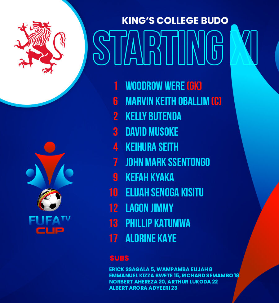 FUFA on Twitter: "Lineups 📃 King's College Budo 🆚 St. Mary's College Kisubi (Agg. 0-2) Kick off ...
