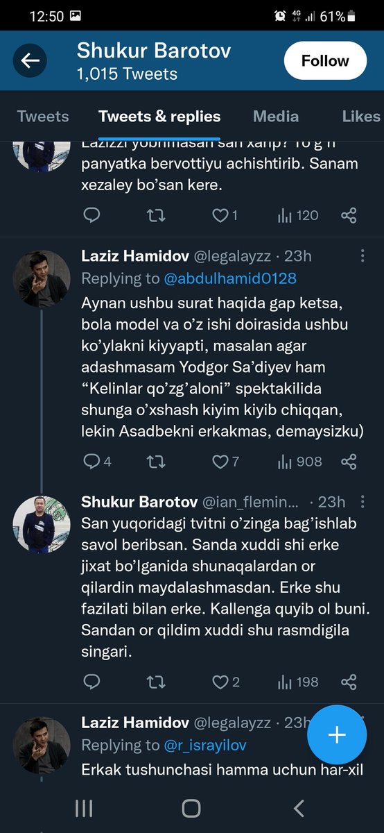 Harry Ali on Twitter: "Lentada hammaga erkak bo'lishni o'rgatayotgan dolbayob🙂"