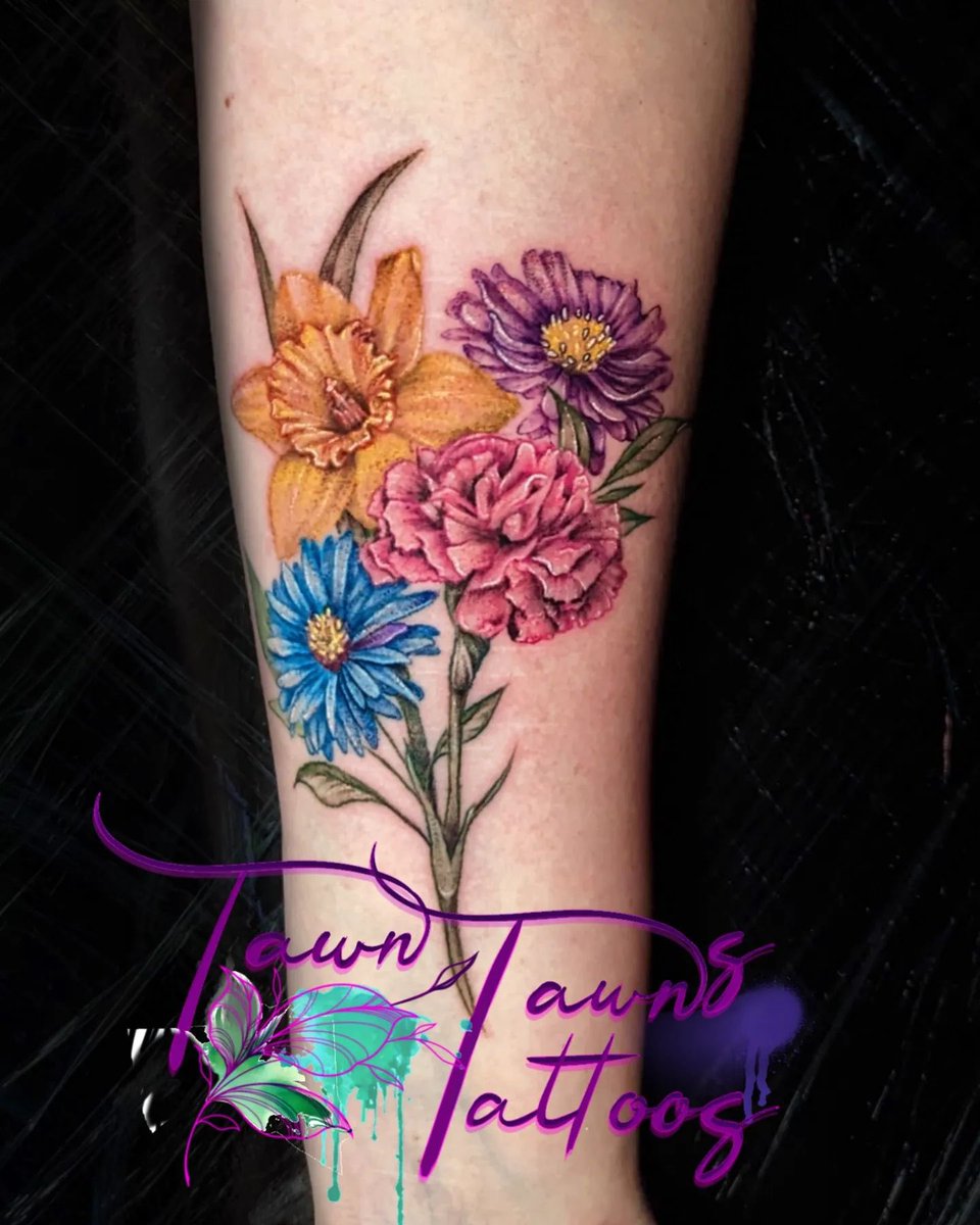 Purple Zinnia Tattoo