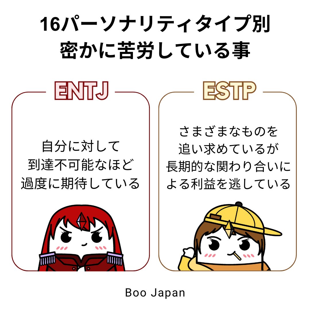 Boo Japan on Twitter: "ENTP、INFP、ENFP、INTPが密かに苦労している事😖 👻: https://t.co/G1MBQkMxvO https://t.co ...