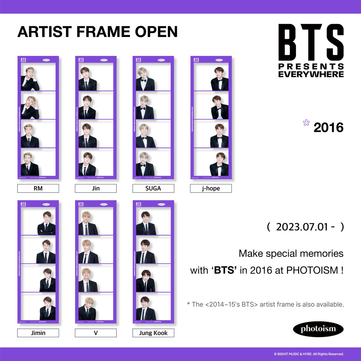 photoism_ph on Twitter: "PHOTOISM with ‘BTS in 2016’ presents the artist frame! PHOTOISM is with ...