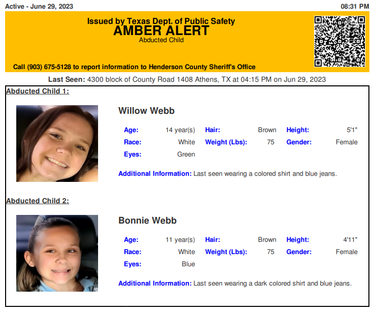 Texas Alerts On Twitter Active Local Amber Alert For Bonnie Webb And