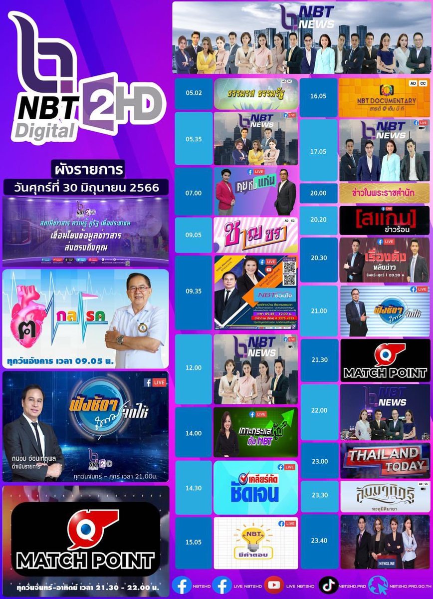 NBT2HD on Twitter: "🔆ครบรส สาระความรู้ ข้อมูลข่าวสารตลอดทั้งวัน 📌ชมสดกดช่อง 2 NBT 📣ผังรายการ ...