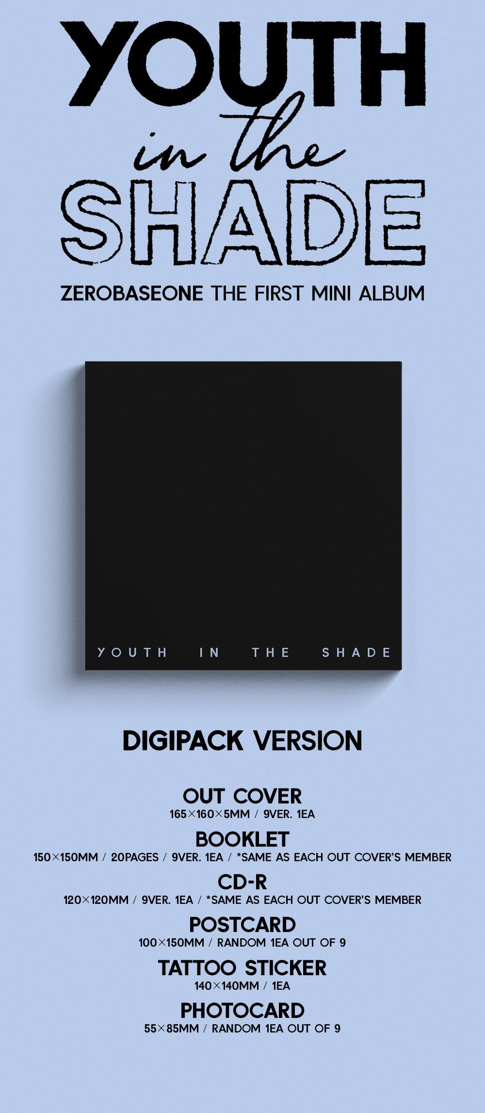 SUNGHANBIN_JP 🫘 on Twitter: "🐹お知らせ🐱 ZEROBASEONE 1stミニアルバム[YOUTH IN THE SHADE] (DIGIPACK Ver.）予約 ...