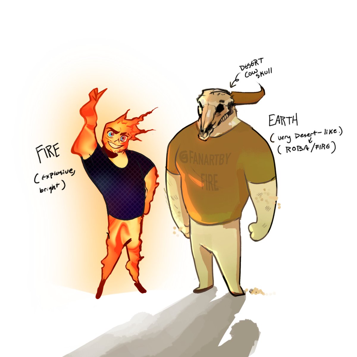 M on Twitter: "to be cringe is to be free so here's an Elemental au for Soapghost"