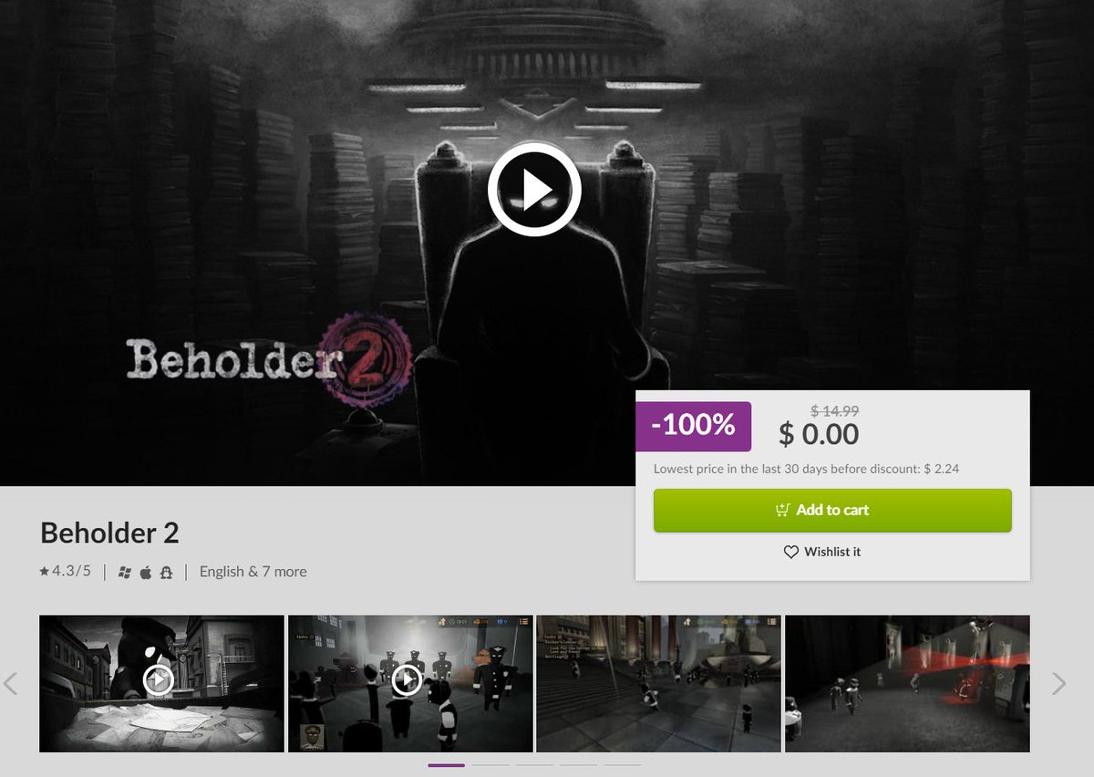 Wario64 on Twitter: "Beholder 2 is free on GOG https://bit.ly/3rfUrDK"