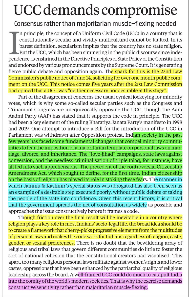 IAS keeda on Twitter: "UCC. Source: GS-2 #UPSC SOURCE: Business standard"