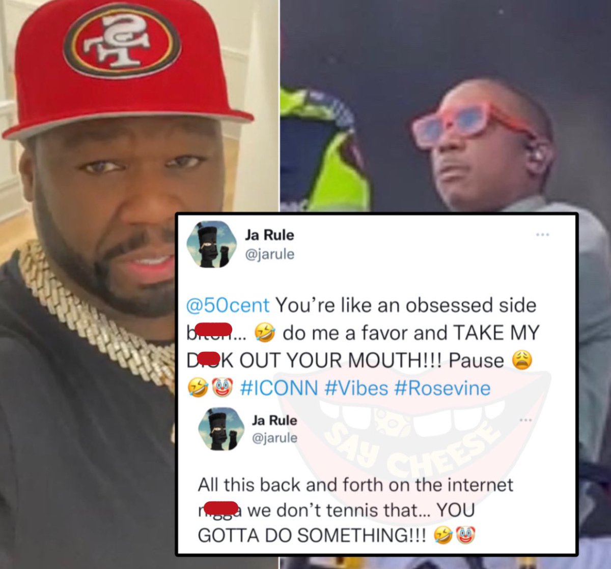SAY CHEESE! 👄🧀 on Twitter: "Ja Rule responds to 50 Cent clowning him over his stage stunt: “you ...
