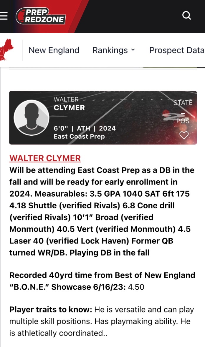 Walt Clymer Jr. on Twitter: "Thank you @PRZ_CoachSilva for the great write up on Prep Redzone ...