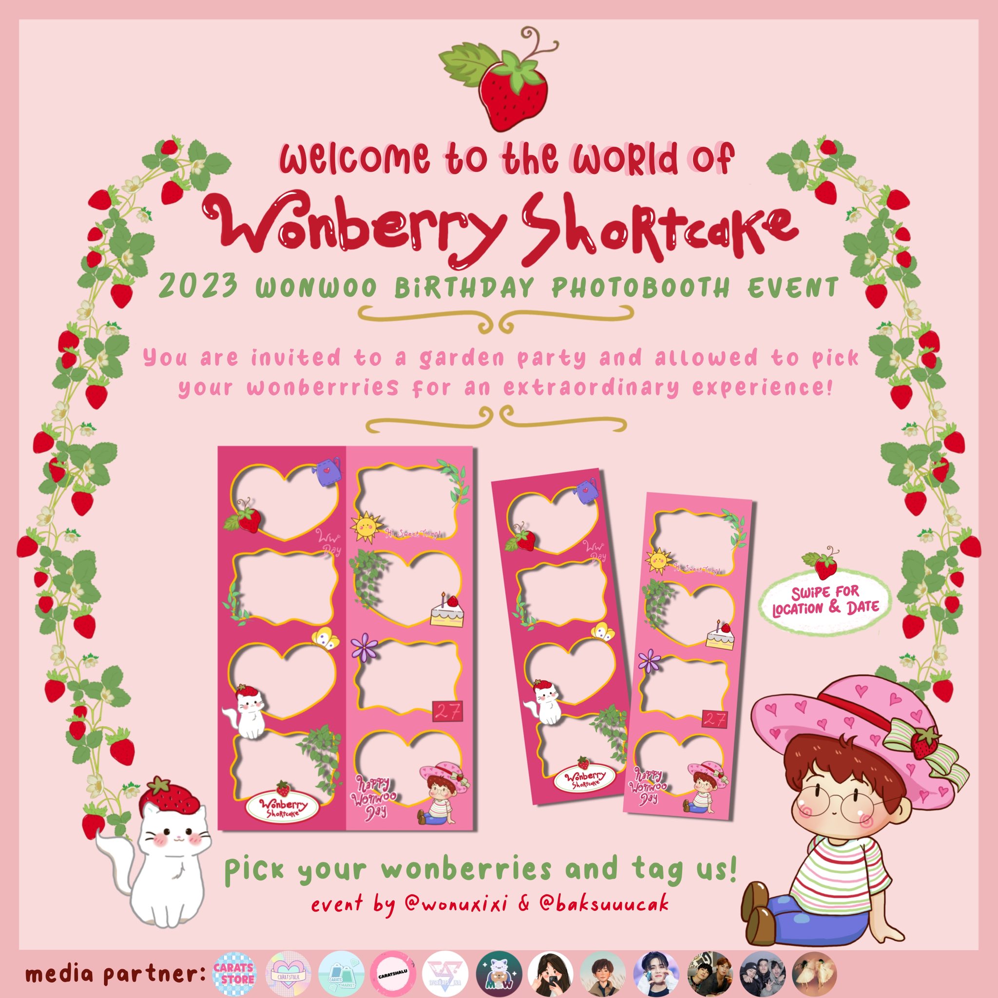 Ain on Twitter: "Welcome to the world of— 🍓 𝙒𝙊𝙉𝘽𝙀𝙍𝙍𝙔 𝙎𝙃𝙊𝙍𝙏𝘾𝘼𝙆𝙀 🍓 2023 Wonwoo Birthday Photobooth ...