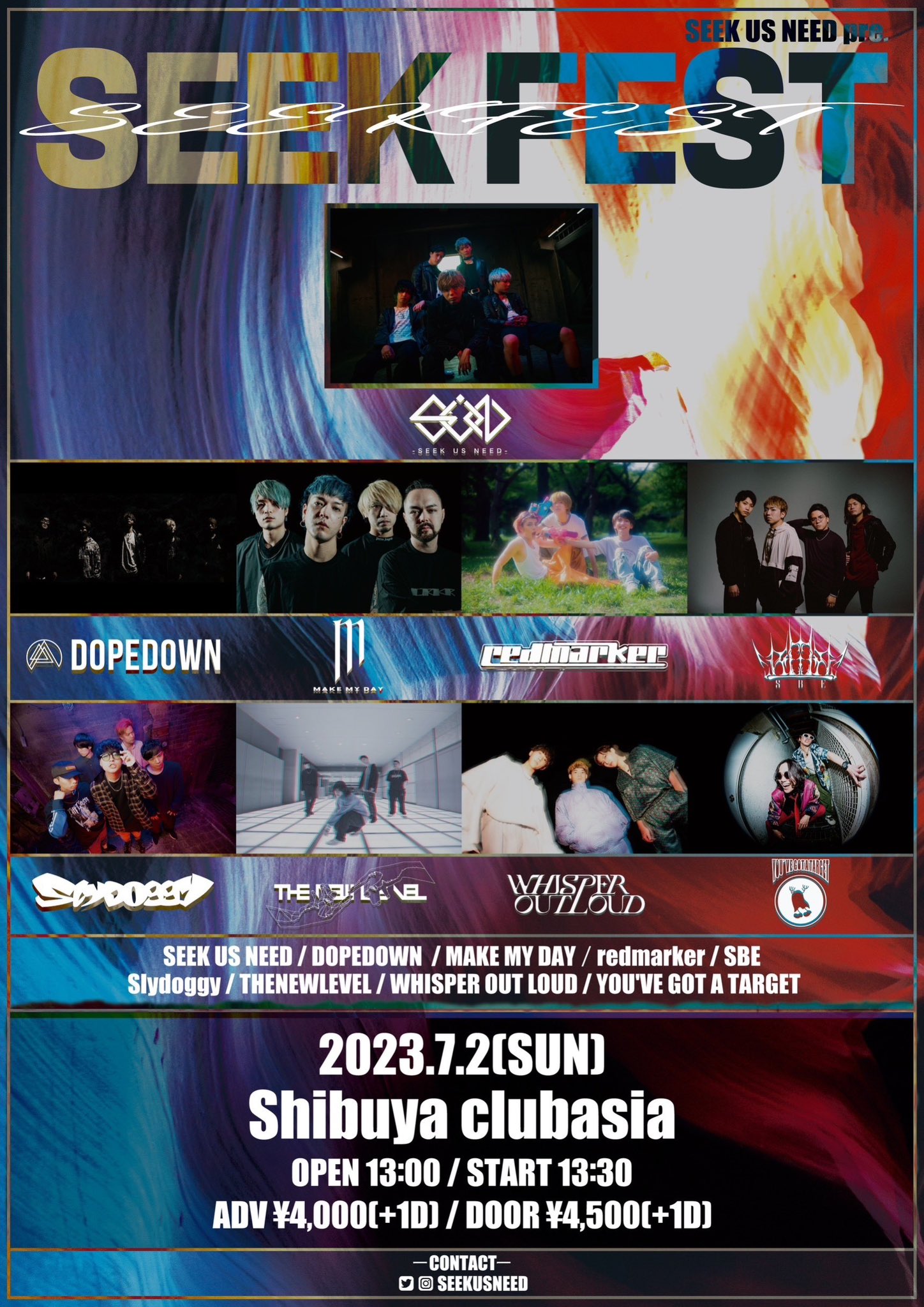 THENEWLEVEL on Twitter: " ️‍🔥明日はこちら！ ️‍🔥 2023.07.02(日) @渋谷club asia @seekusneed Pre. SEEK FEST ...