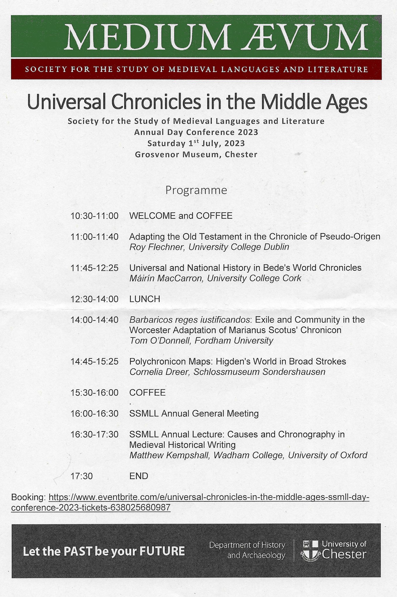 BasedInChurton on Twitter: "Great @Medium_Aevum conference today "Universal Chronicles in the ...