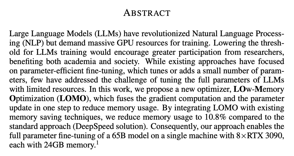 fly51fly on Twitter: "[CL] Full Parameter Fine-tuning for Large Language Models with Limited ...