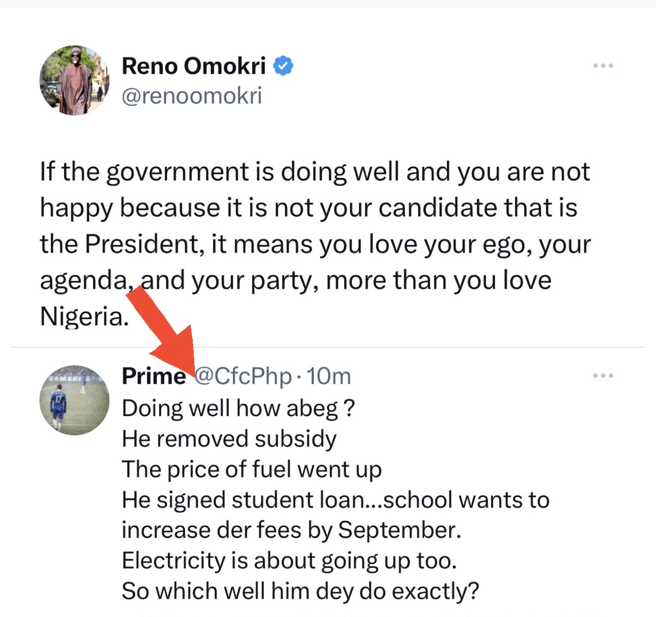 Reno Omokri on Twitter: "Dear @CfcPhp, Thank you for your feedback. Let me help you rephrase ...