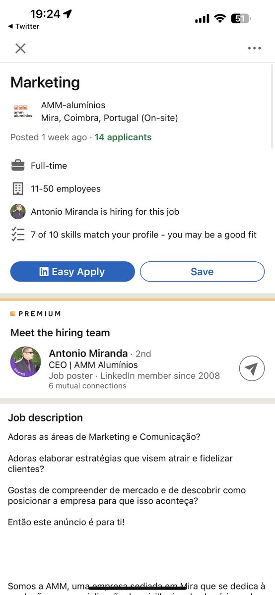 Filipe João on Twitter: "E esta vaga de emprego no LinkedIn? Quando eu acho que vi tudo eis que ...