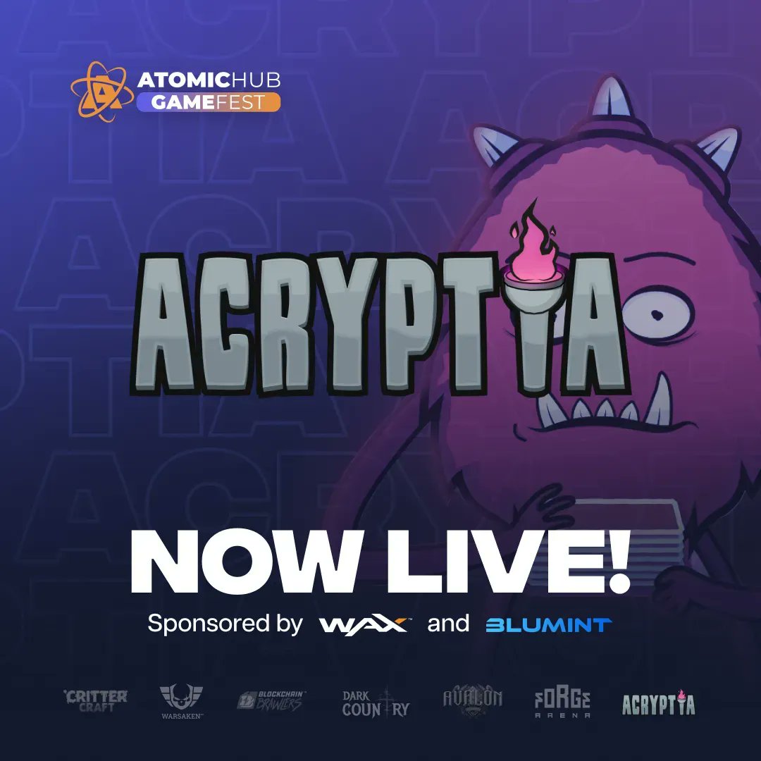 AtomicHub on Twitter: "The #AHGameFest @tacoacryptia tournament is LIVE! 🎉 Sign up on BluMint ...