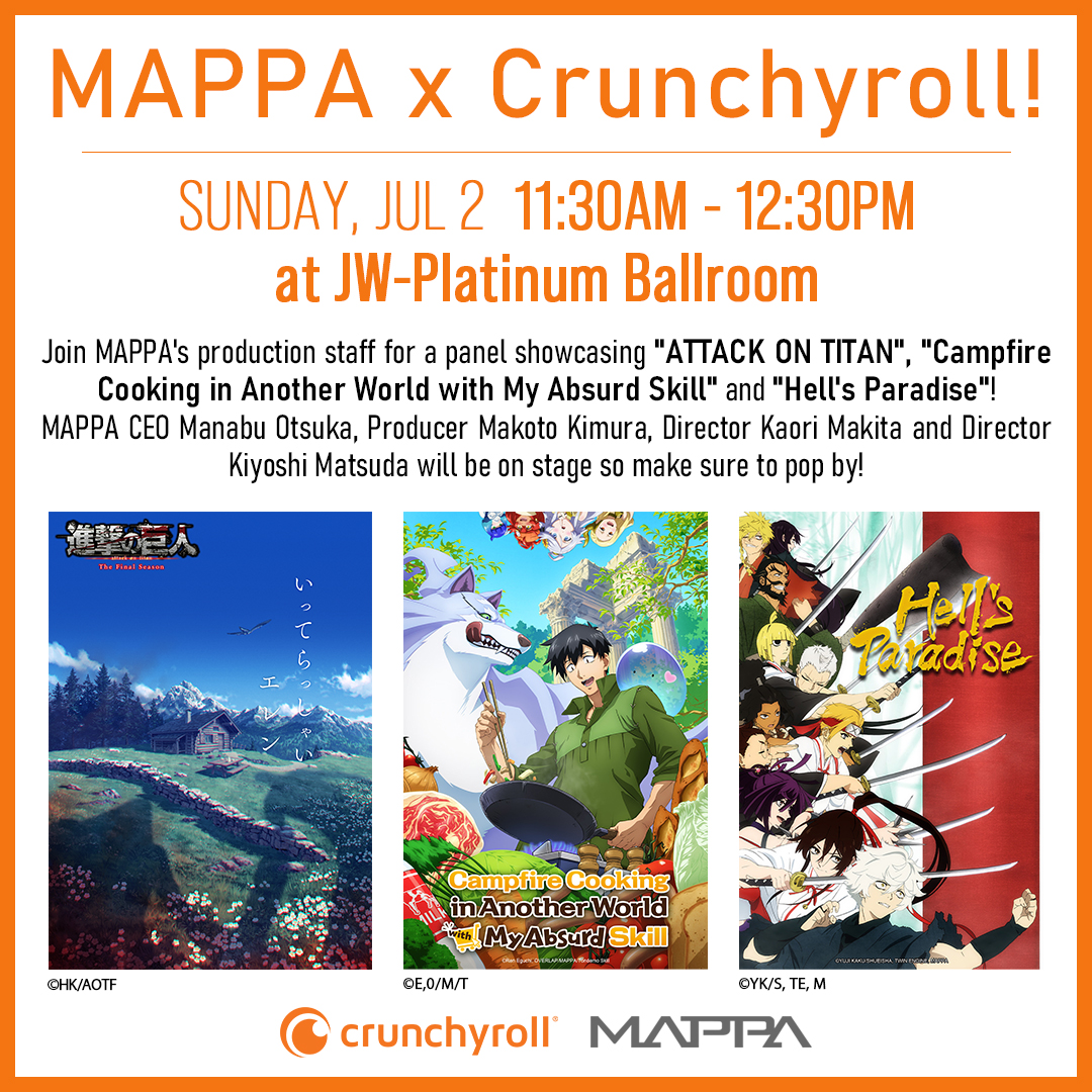 MAPPA on Twitter: "[MAPPA x Crunchyroll! Panel at #AX2023] Join #MAPPA production staff for a ...