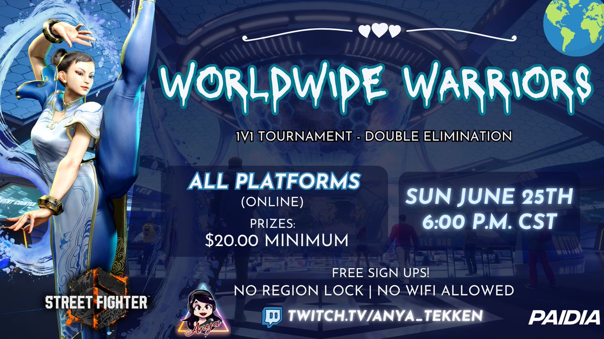 TUE | Anya 🔜 Big Baddie Dallas on Twitter: "RT @Anya_Tekken: Register for "Worldwide Warriors ...