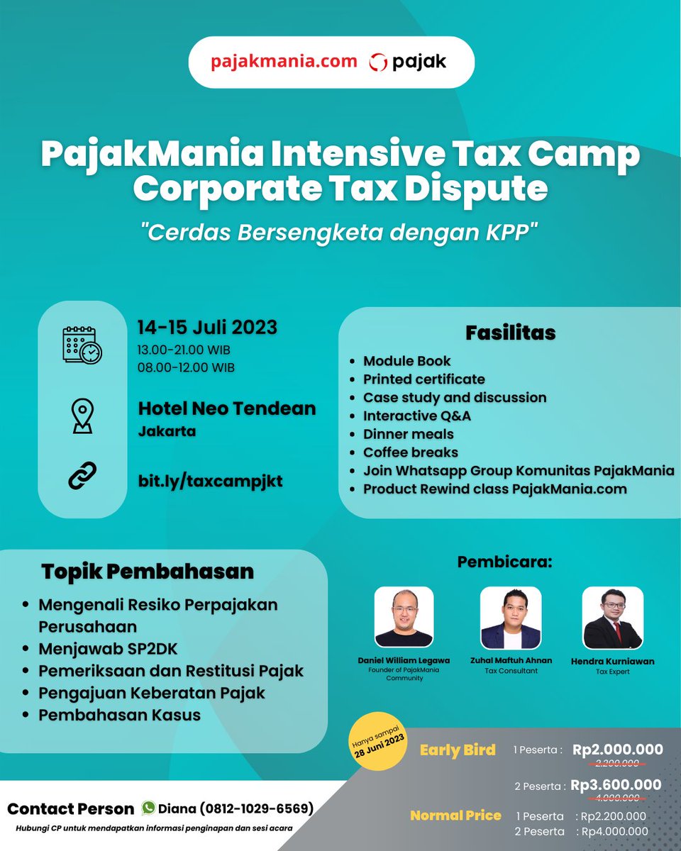 PajakMania on Twitter: "📢PajakMania Intensive Tax Camp kembali hadir di JAKARTA‼️ 🗓️ Jum’at ...