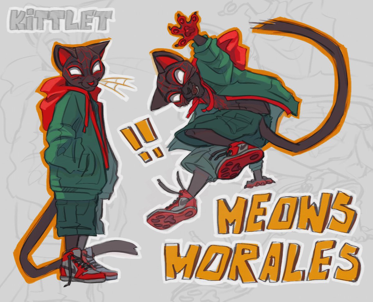 「forgot to post my meows morales piece on」|kitのイラスト