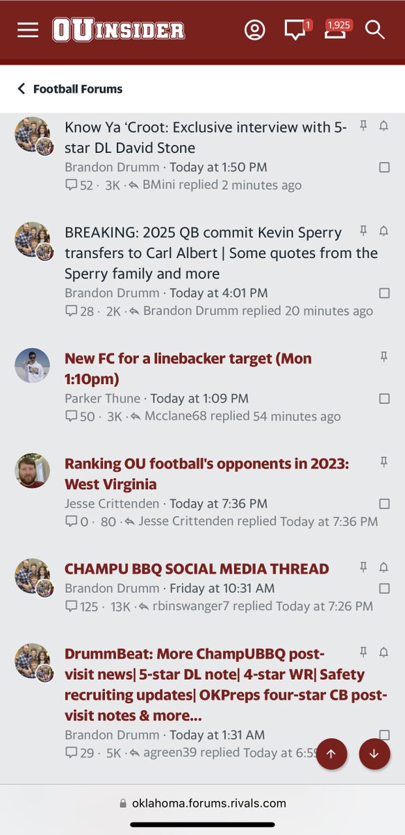 Brandon Drumm on Twitter: "🚨#SoonerNation‼️ Signing up and getting OUinsider VIP for FREE until ...