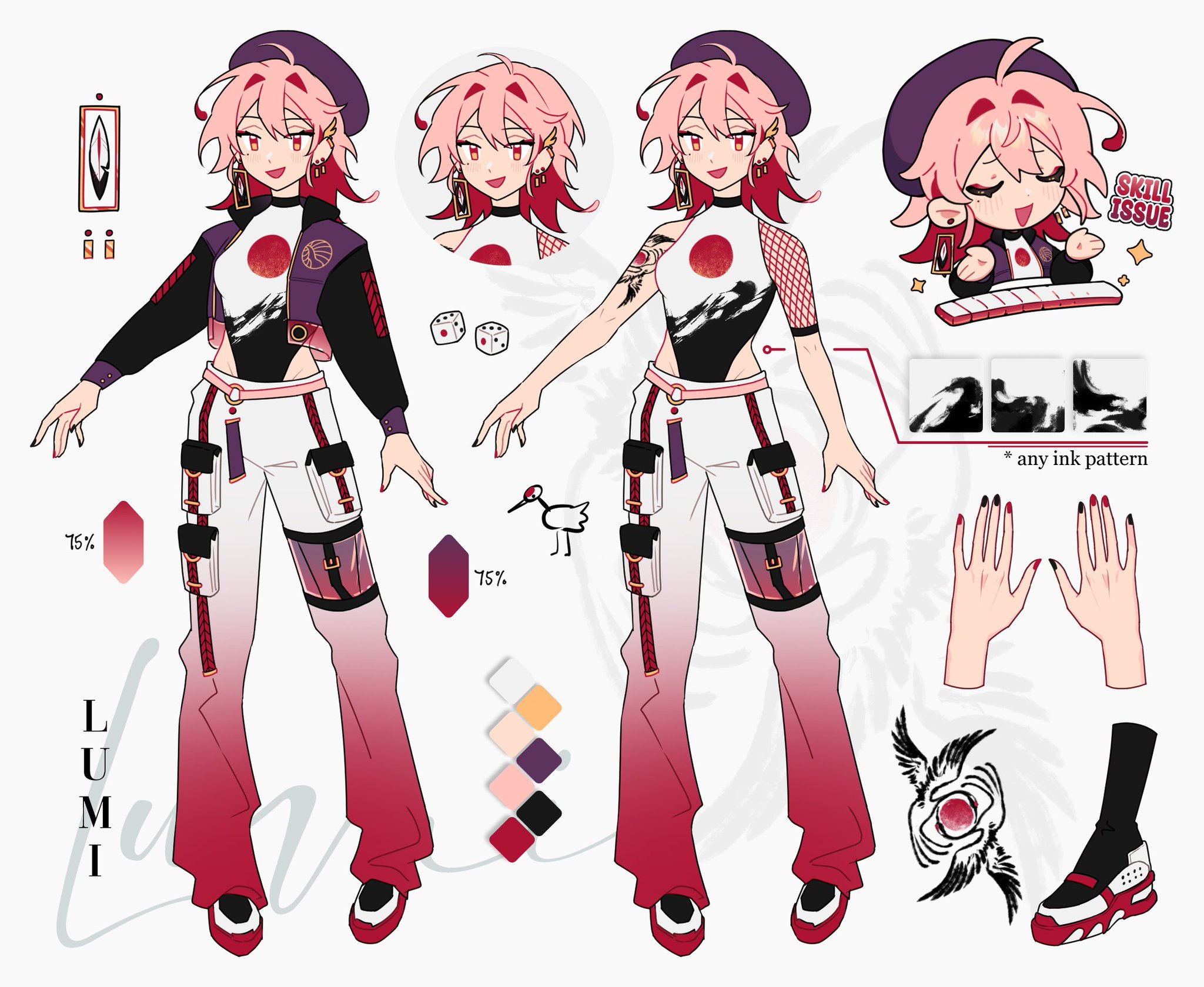 mindo COMMS DONE on Twitter: "finally finished lumi's ref!! 🎲 a gambler who relies mostly on ...