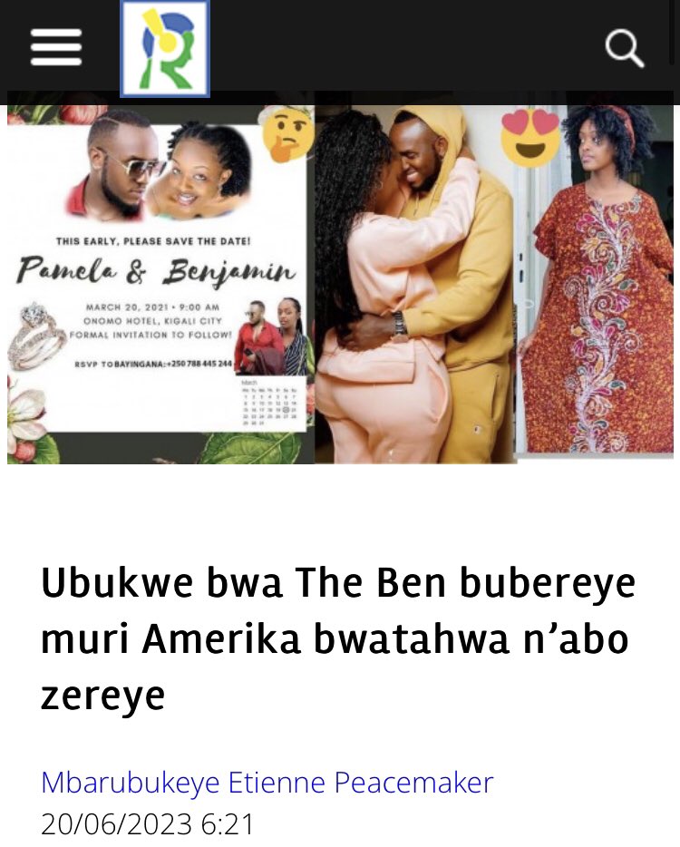 Inyarwanda.com on Twitter: "Ubukwe bwa The Ben bubereye muri Amerika bwatahwa n’abo zereye ...
