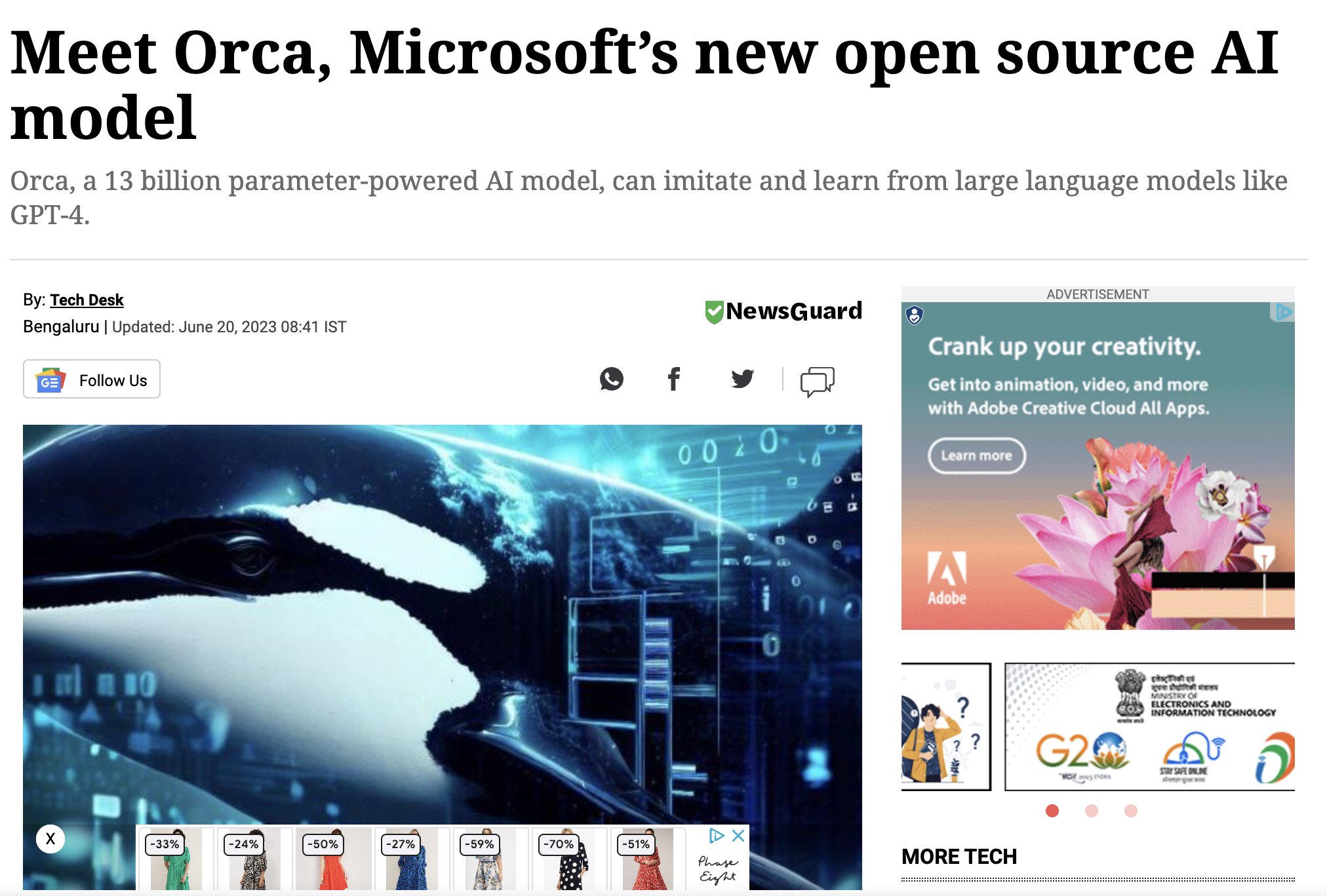 OpenUK on Twitter: "Meet Orca, from @microsoft and @OpenAI A "new open source AI model" https ...