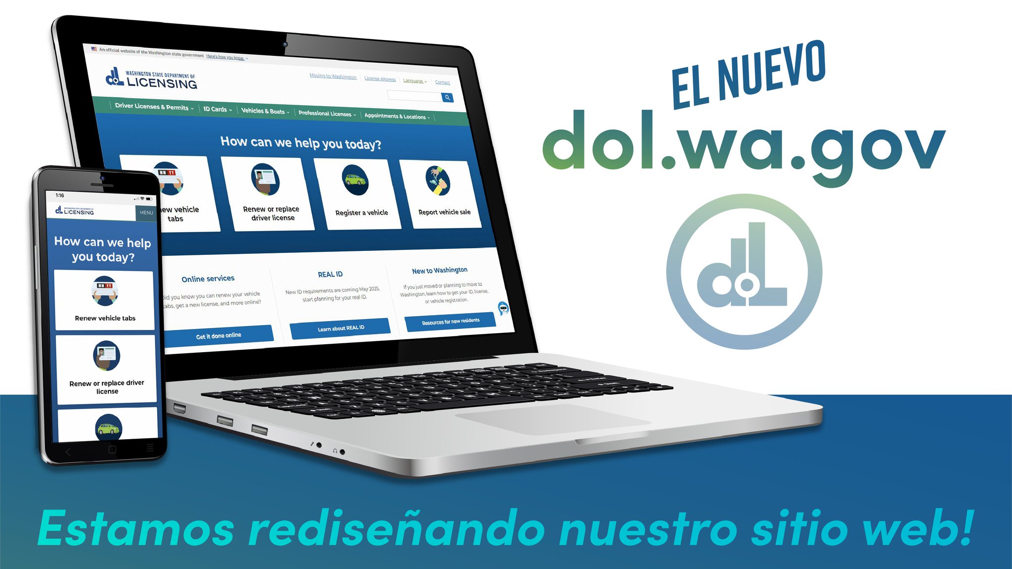 Washington State Department of Licensing on Twitter: "¡Hemos logrado el despegue! Nuestro sitio ...