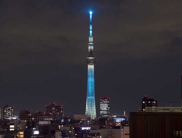 産経ニュース on Twitter: "東京スカイツリー、青色に 難民支援でライトアップ https://sankei.com/article/20230620 ...