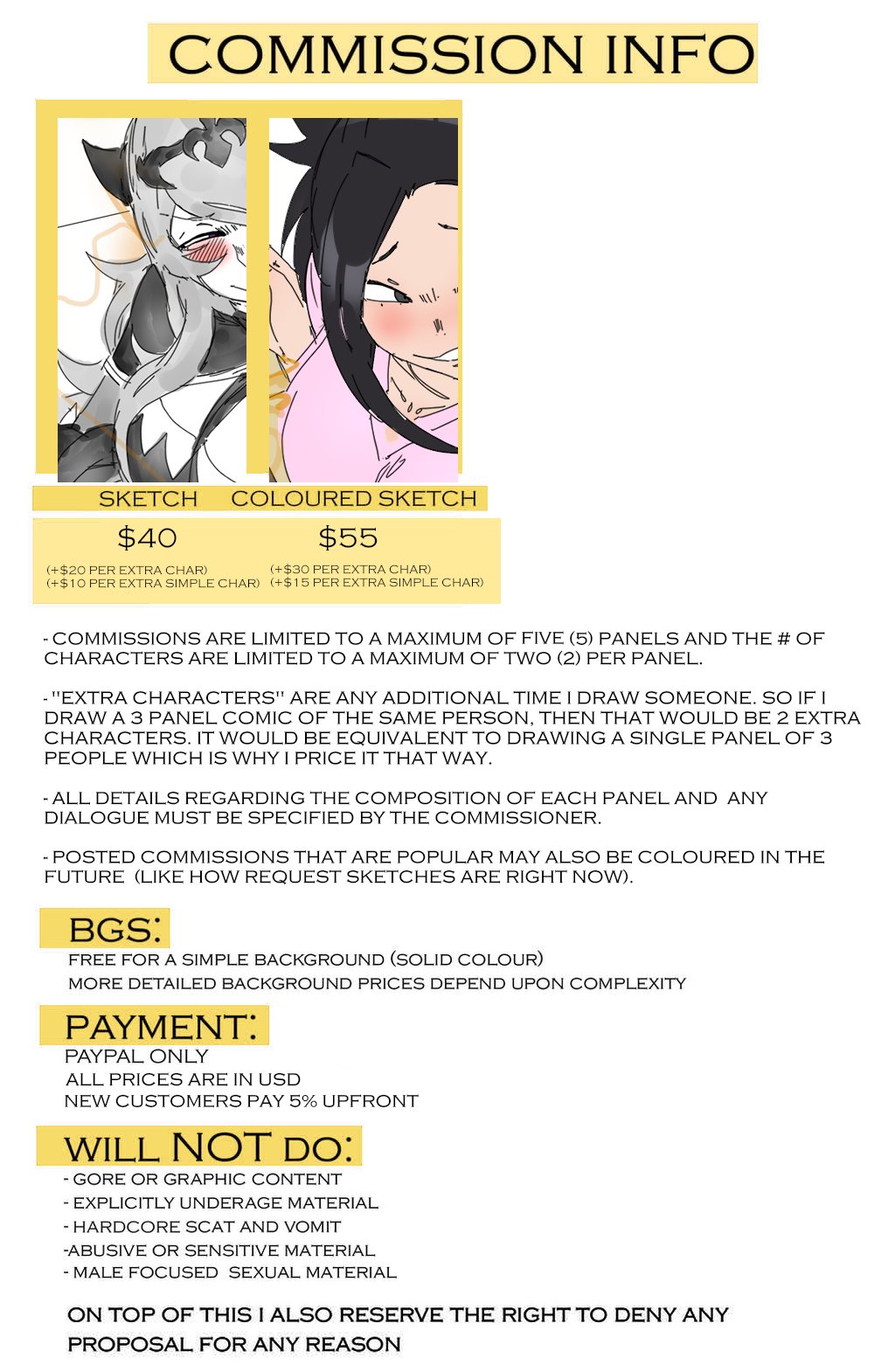 Lazei (Commissions CLOSED) on Twitter: "COMMISSIONS OPEN! The information is mostly provided in ...
