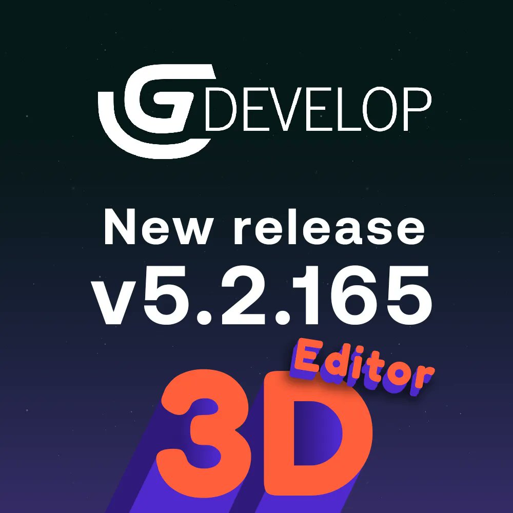 GDevelop on Twitter: "📣 GDevelop 5.2.165 is out with: - Support for 3D animations - 3D scene ...