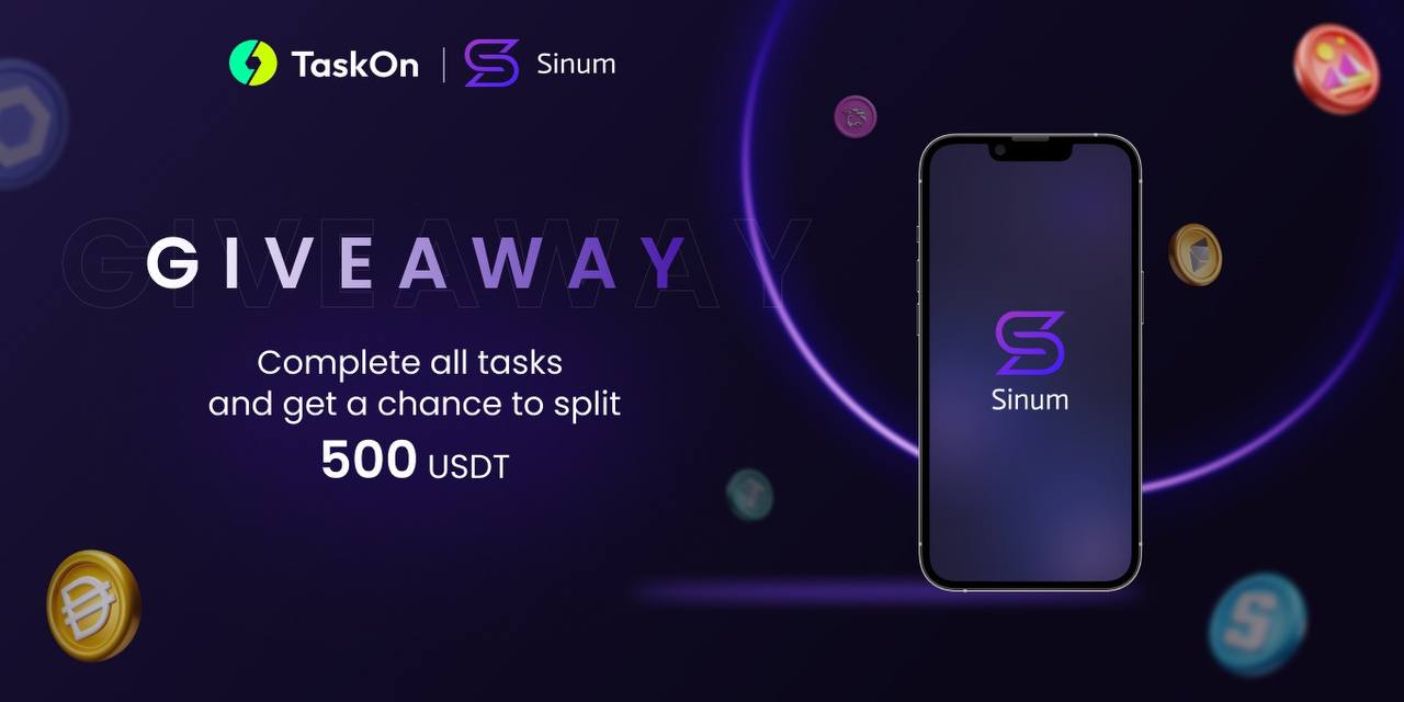 Sinum on Twitter: "Join 500 USDT giveaway hosted by Sinum x @taskonxyz 💜 🧑‍🚀50 winners will ...
