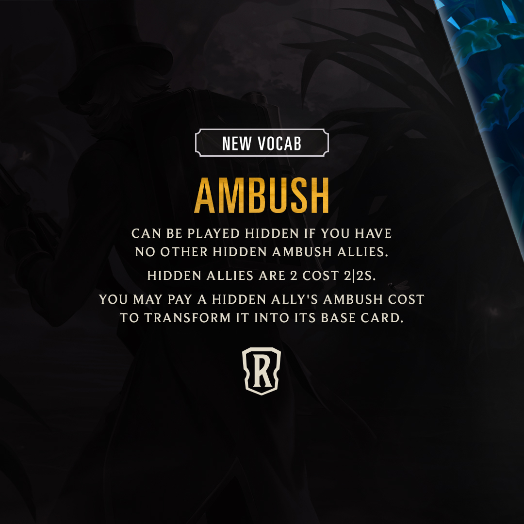 Jumaralo Hex on Twitter: "RT @PlayRuneterra: NEW VOCAB: AMBUSH Be careful where you tread."