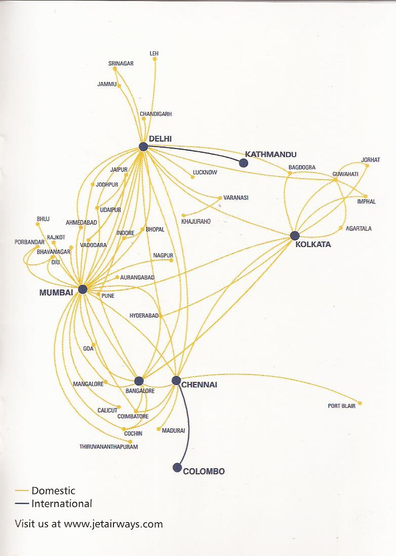 Jet Airways Route Map