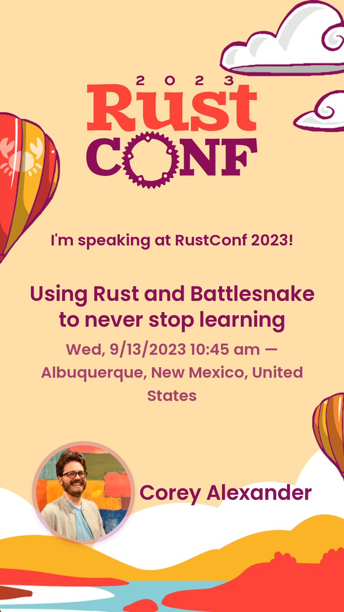 Rustconf On Twitter Catch Corey Alexander At Rustconf On September 13th 2023 In Albuquerque
