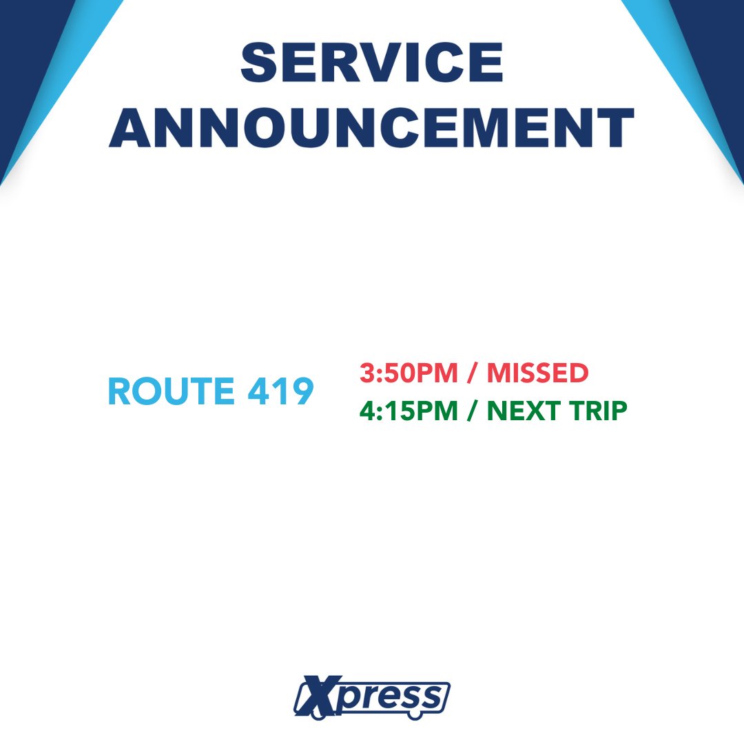 Xpress Route Alerts on Twitter: "#XpressGA Service Alert"