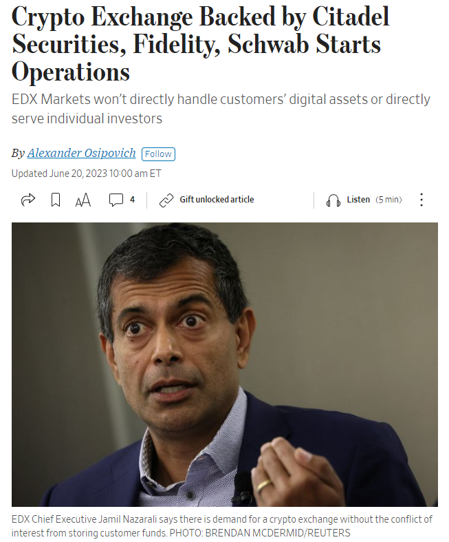 Barchart on Twitter: "A new crypto exchange called EDX Markets has launched and is backed by ...