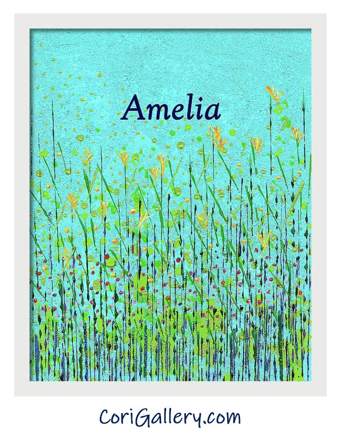 Corinne Carroll on Twitter: "wildflower art print with name Amelia from ...