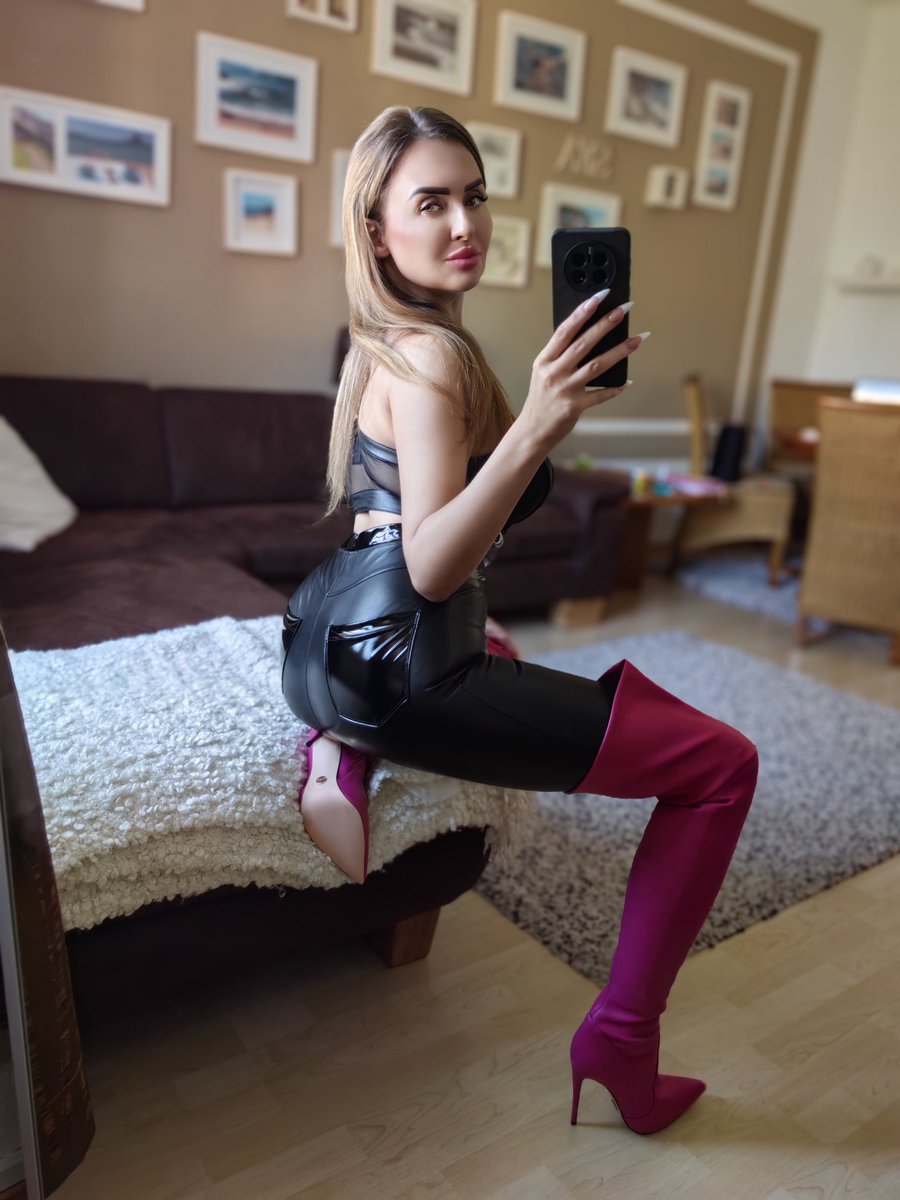 Goddess-Lena on Twitter: "#leather #boots #overknees #leggings"