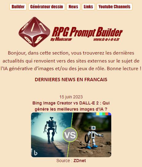 RPG Prompt Builder on Twitter: "News : Adobe Firefly : Midjourney et jeu de rôle : Une liste ...
