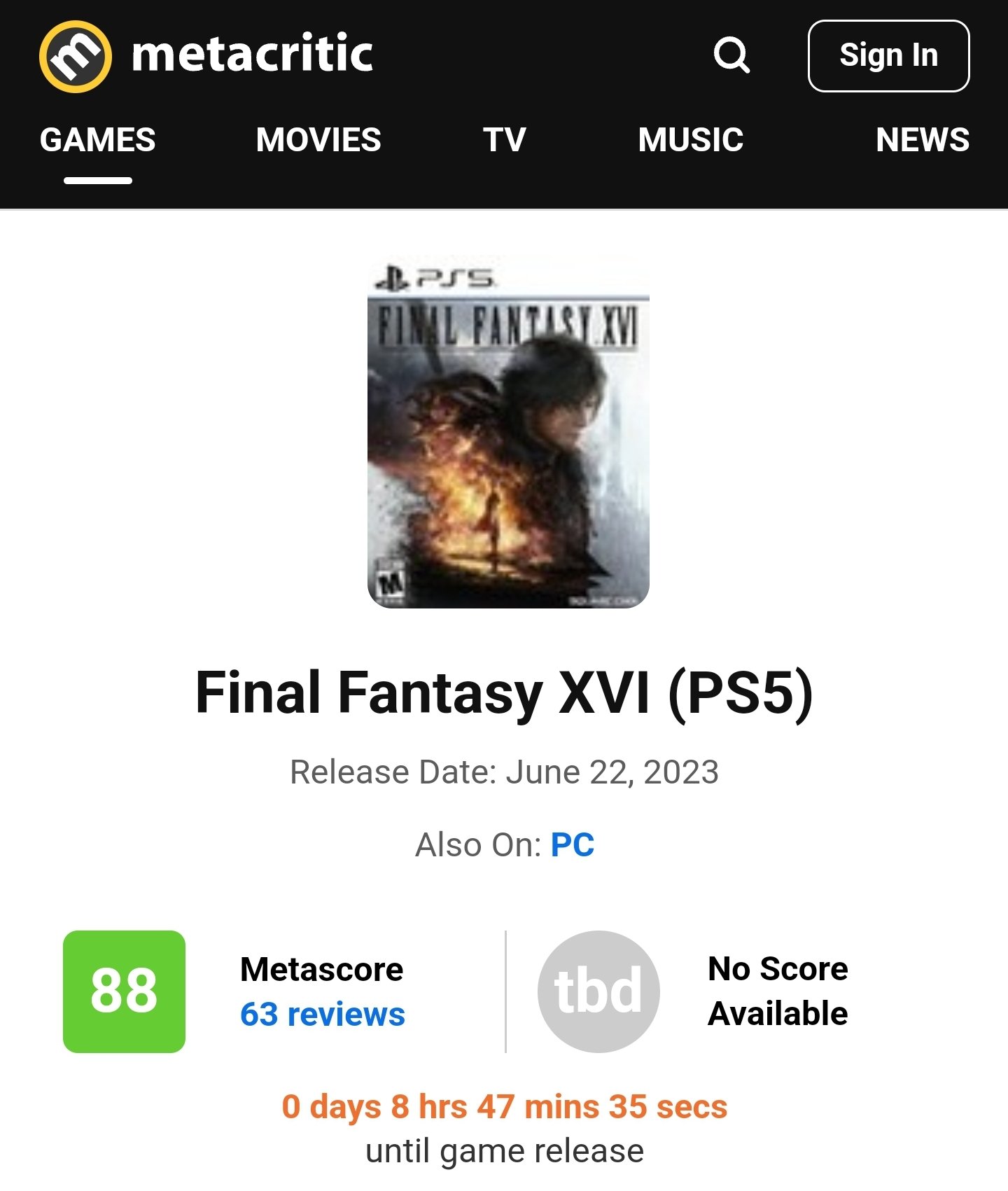 NIB on Twitter: "First Final Fantasy XVI reviews are in & they're absolutely glowing! 🔥 ...