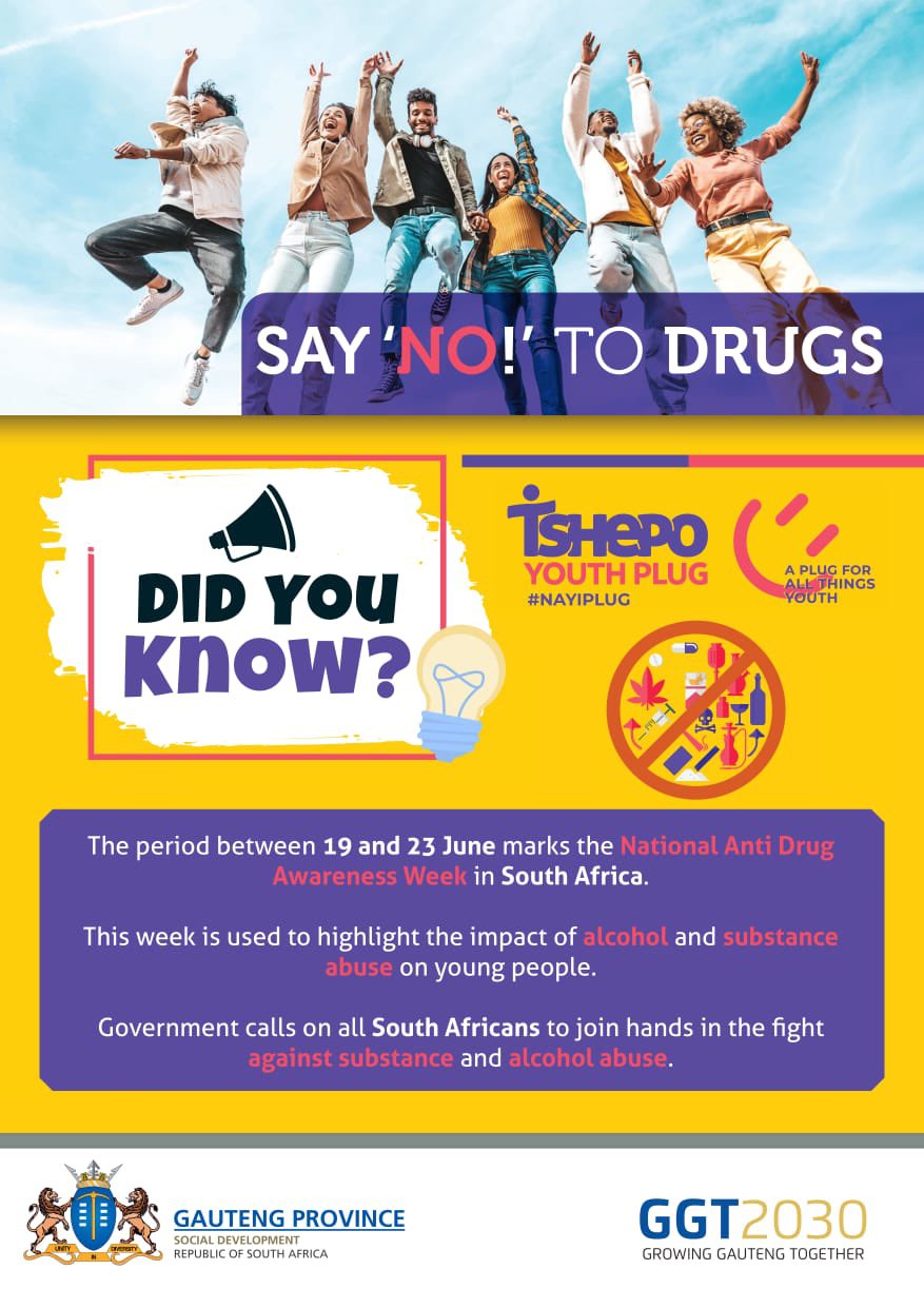 Drug Awareness Week Black Typography Drug Awareness Yellow Poster