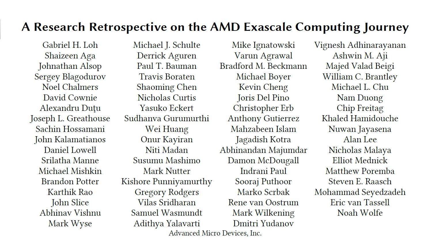 OGAWA, Tadashi on Twitter: "=> "A Research Retrospective on AMD’s Exascale Computing Journey ...