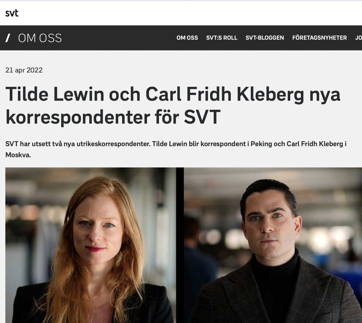 Martin Stensö Officiell on Twitter: "Mejl till SVT Hej vem är er Rysslandskorrespondent? På er ...