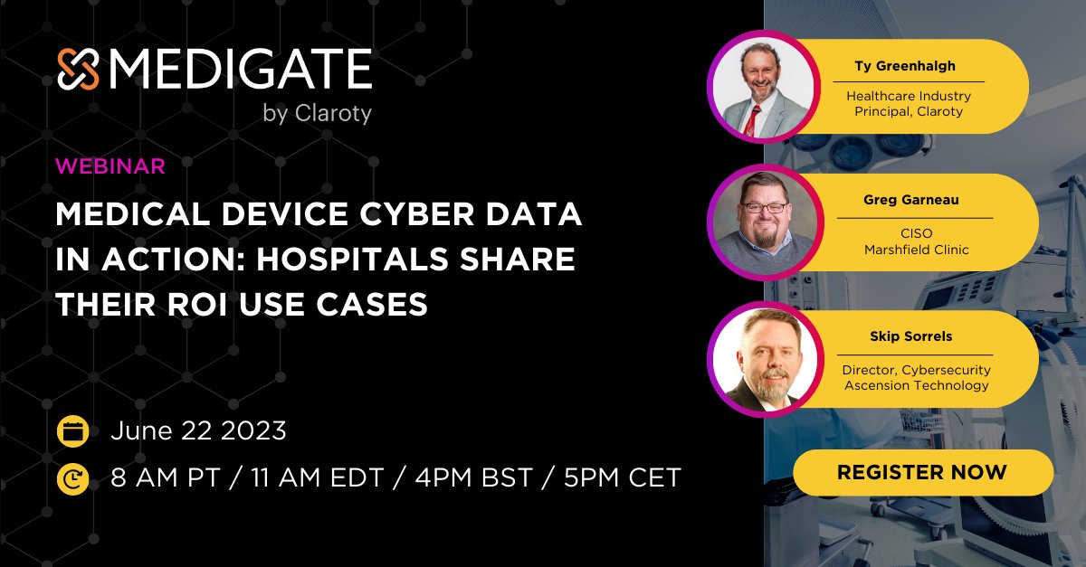 Medigate by Claroty on Twitter: "1️⃣ day left to our webinar with @mfldclinic and @Ascensionorg ...