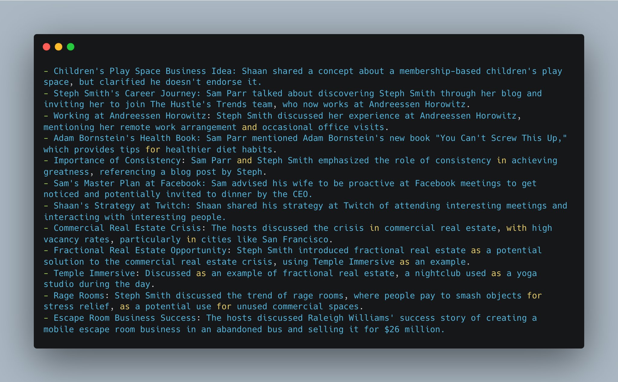 Greg Kamradt on Twitter: "Step 6: Messy Text > Structured Data First we’ll define the format ...